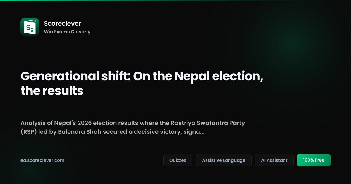 Generational shift: On the Nepal election, the results | Editorial ...